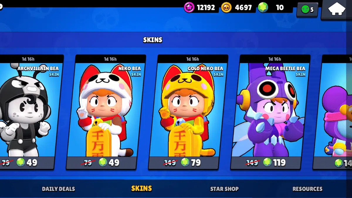 Todas las skins de Bea en Brawl Stars